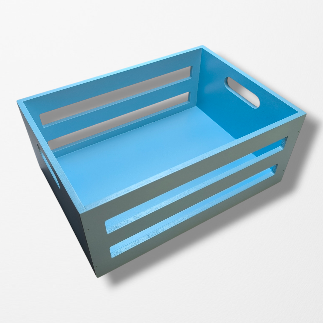 Ukrasna drvena gajba PLAVA L (40x30x16cm) - Graver Elite
